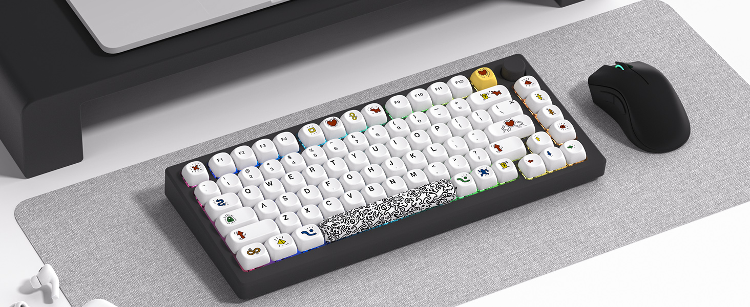 WOMIER 134 Keys MOA Profile Heart Thermal Dye Sublimation Keycaps ...