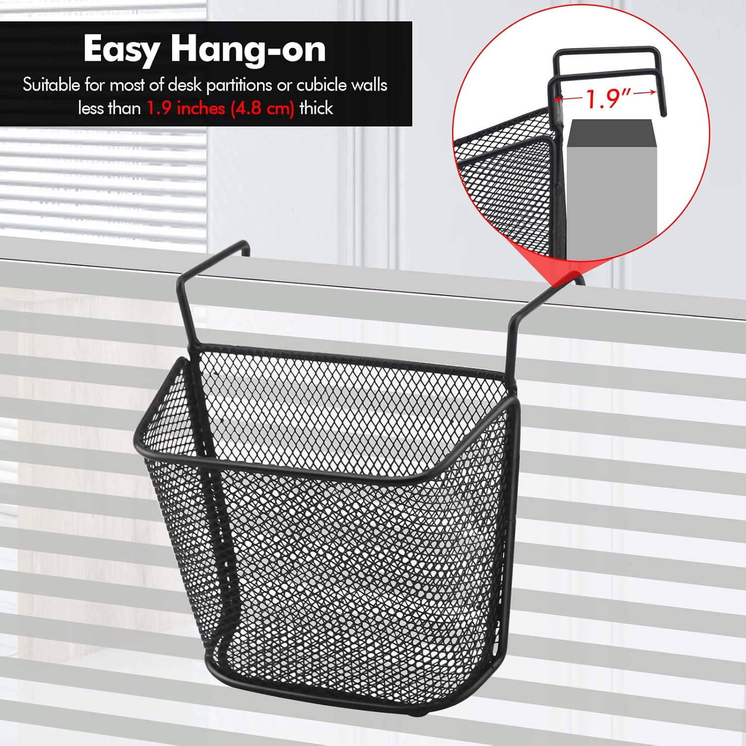 Cubicle Hanging Basket for Office, Cubicle Accessories Easy Hang-on ...
