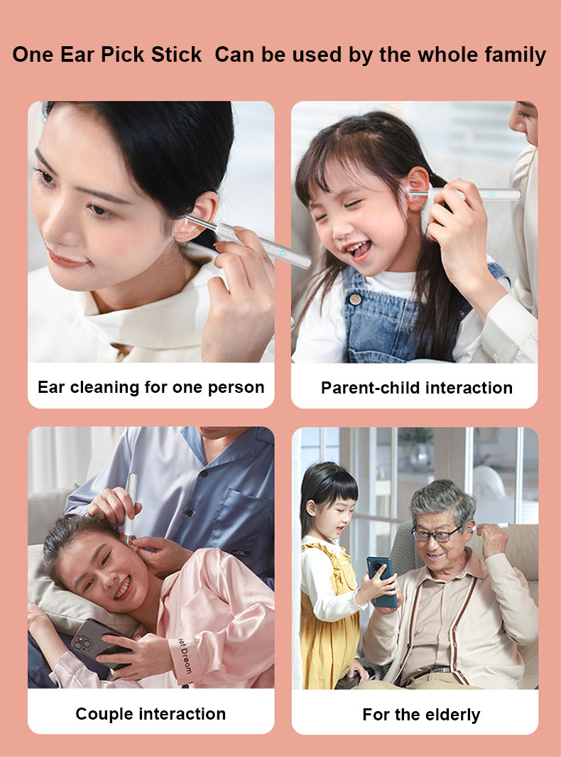 Wireless Smart Visual Ear Cleaner with Camera HD Ear Picker Otoscope ...