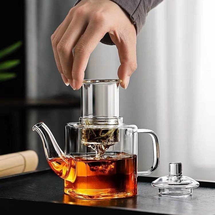 🔥Ship Locally🔥High borosilicate glass teapot 350ml Glass Square Teapot ...