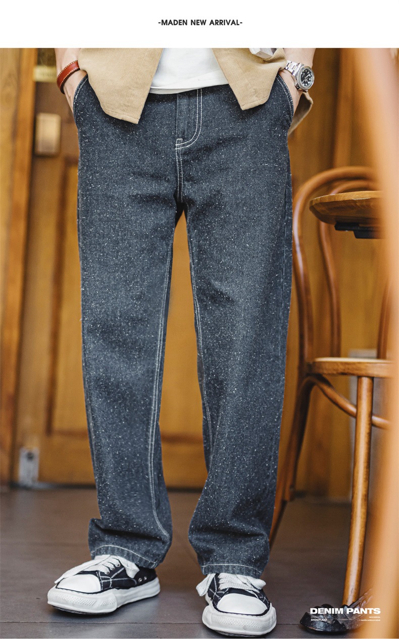 Maden Maden American Retro Snowflake Denim Jeans Copper Sulfate Wear ...