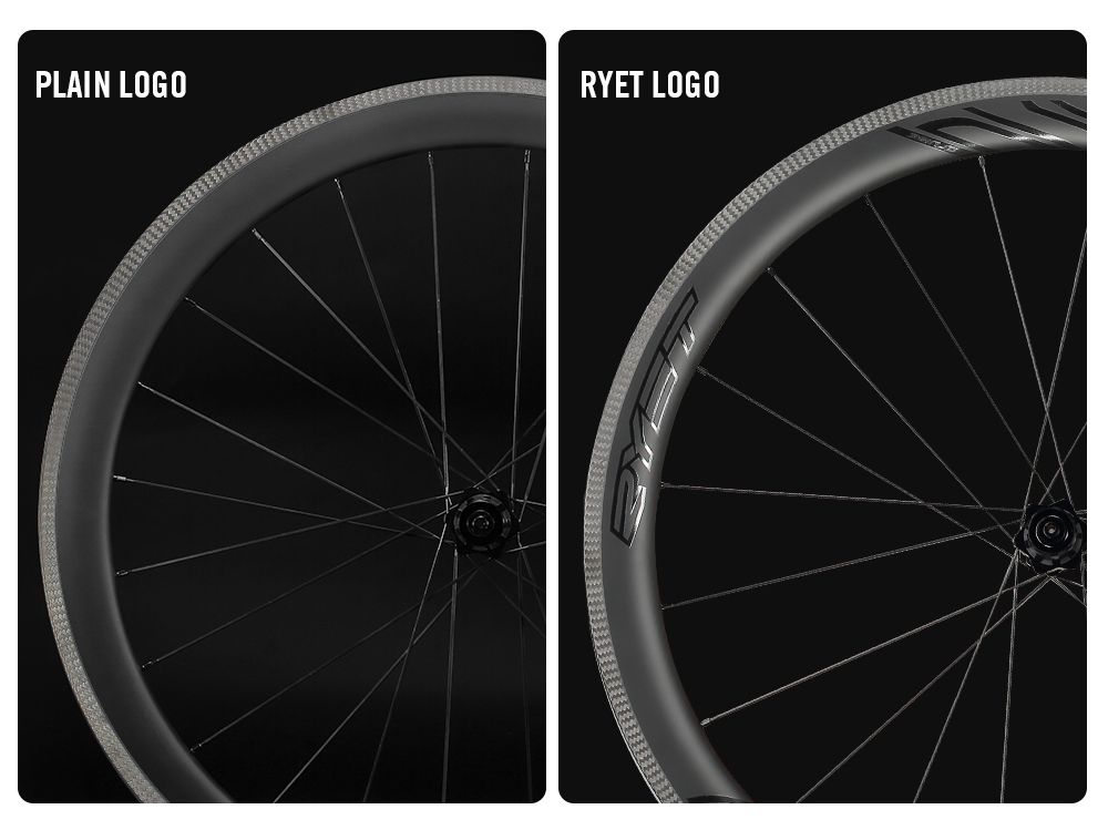 RYET Rim Brake Road Carbon Wheels V Brake Road Carbon Wheels Tubless ...