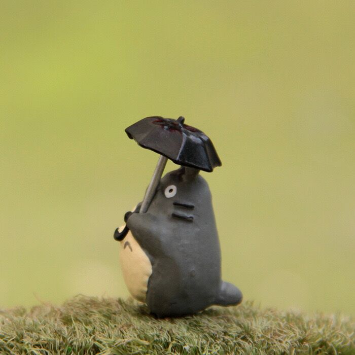 3cm Miyazaki Hayao Anime My Neighbor Totoro Figure Totoro Open Umbrella ...