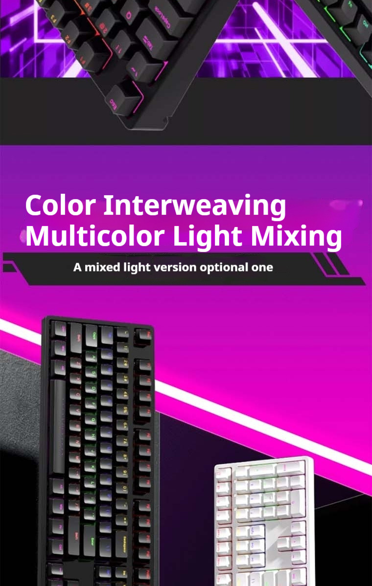 iKBC Z108 wired mechanical keyboard electronic sports game RGB dazzling ...