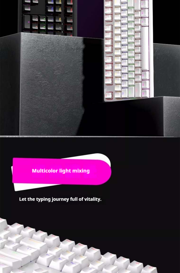 iKBC Z108 wired mechanical keyboard electronic sports game RGB dazzling ...