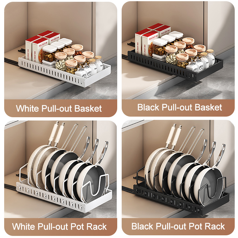 Cambond Adjustable Pull out Pot Rack Kitchen Racks Organizer Pot Racks ...