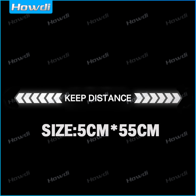 Keep Distance Car Reflective Stickers Rear Trunk Reflector Car Driving ...
