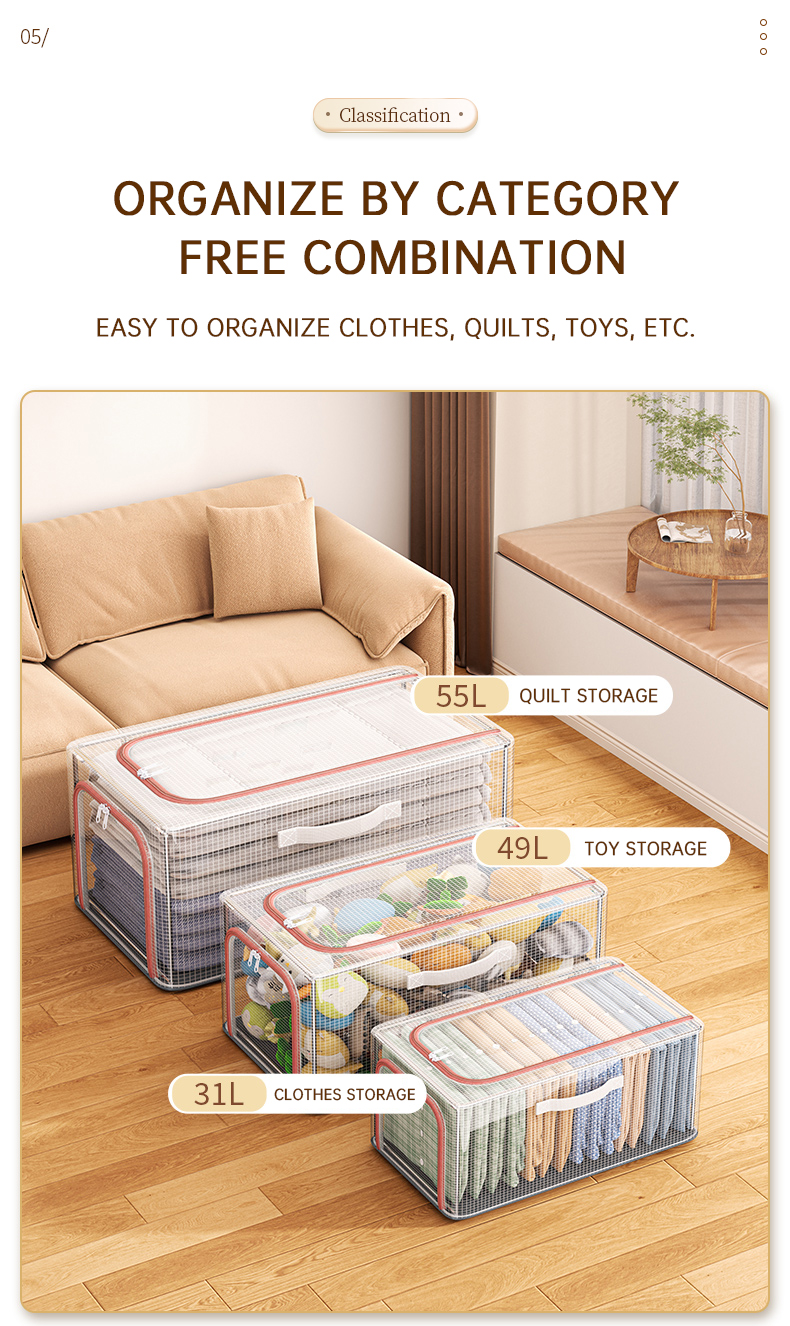 Foldable Wardrobe Clothes Storage Box Large Capacity Closet Organizer ...