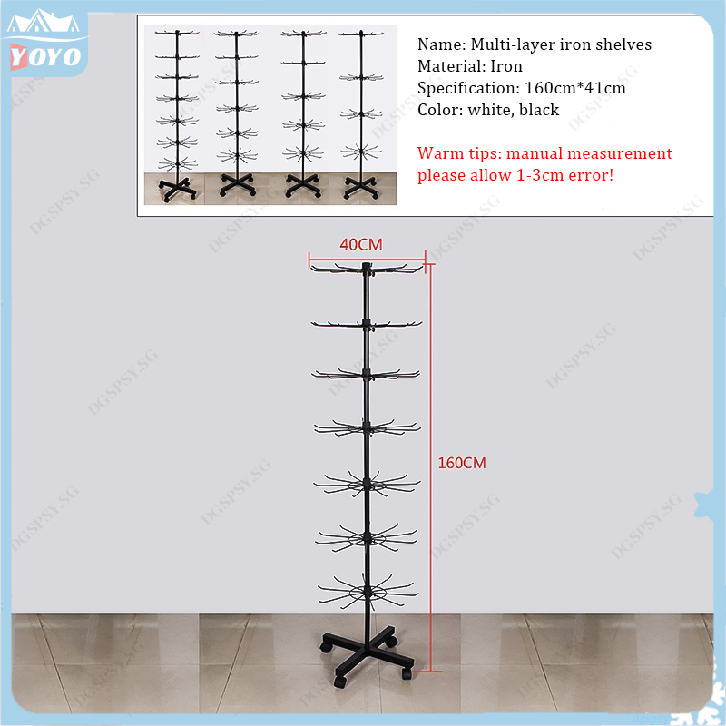Display rack jewelry shelf multi-layer rotating shelves with wheels ...