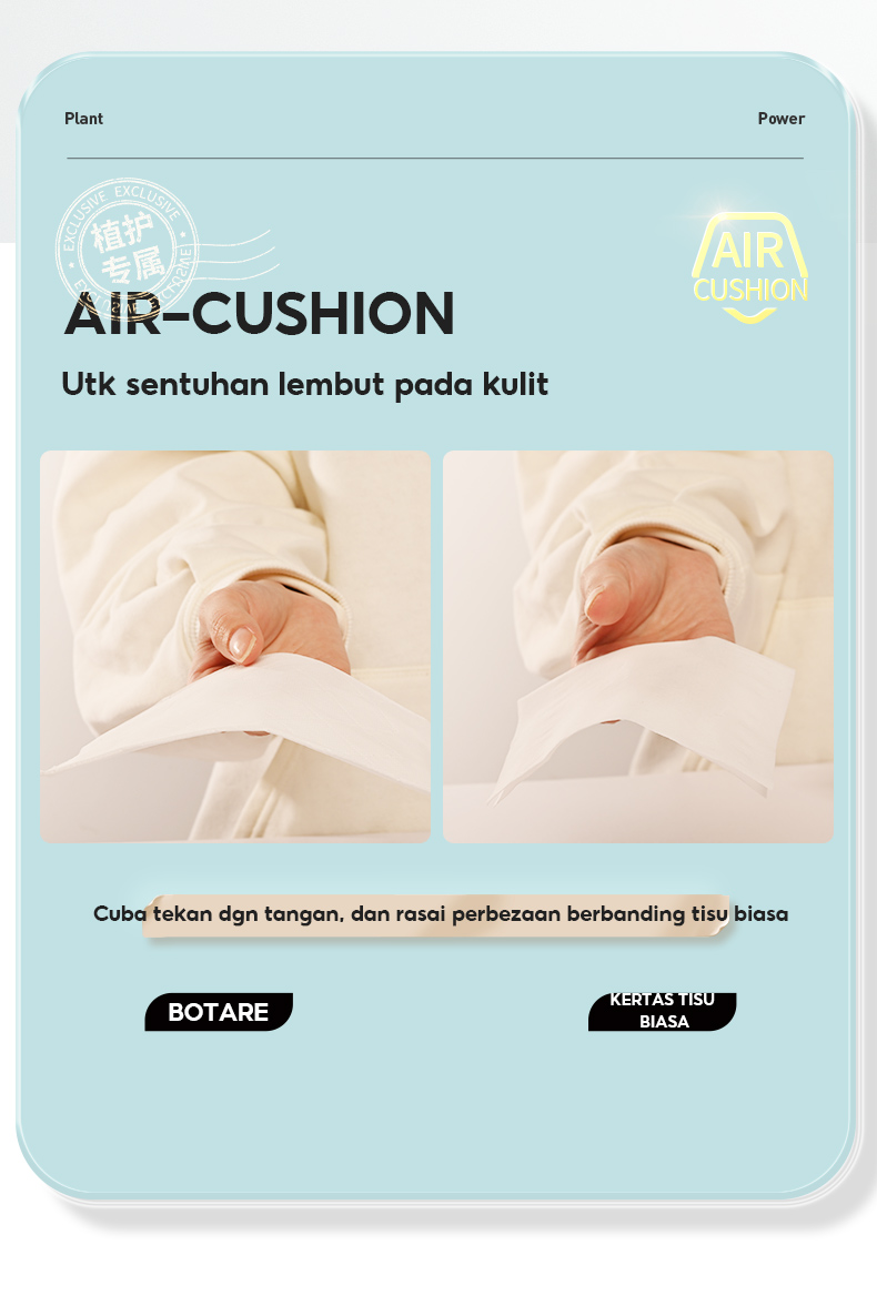 [6 pcs]Botare Air Cushion Tissue Deluxe Soft Pack Facial Tissue Large 4 ...