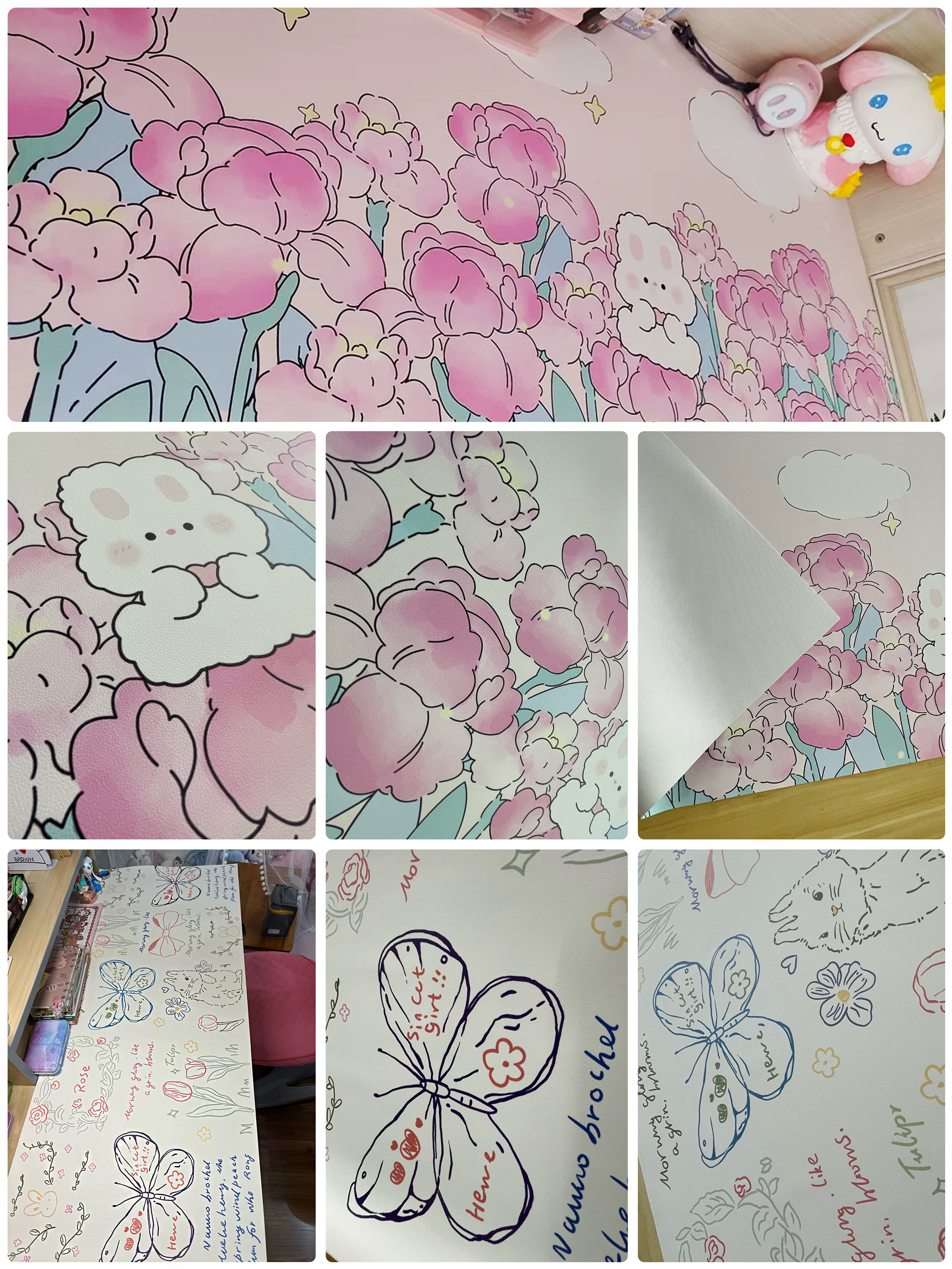 Student Children's Desk Mat College Student Dormitory Desk Mat Flower ...