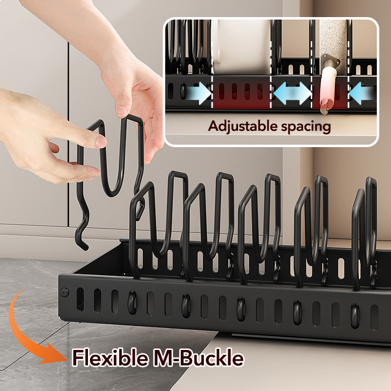 Cambond Adjustable Pull out Pot Rack Kitchen Racks Organizer Pot Racks ...
