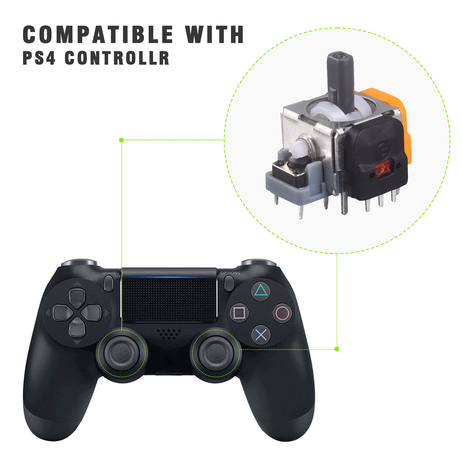 2 Pcs Hall Effect Joystick Replacement Controller for PS4/PS5/Switch ...