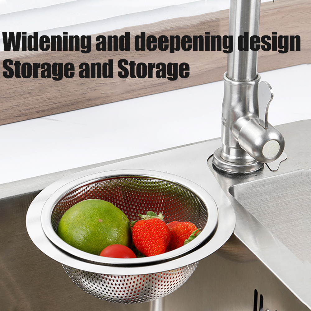 Kitchen Swan Stainless Steel Sink Drain Basket Strainer colander under ...