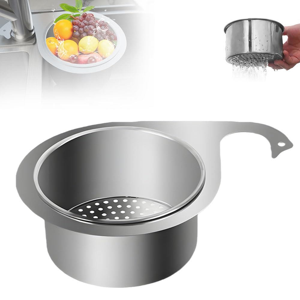 Kitchen Swan Stainless Steel Sink Drain Basket Strainer colander under ...