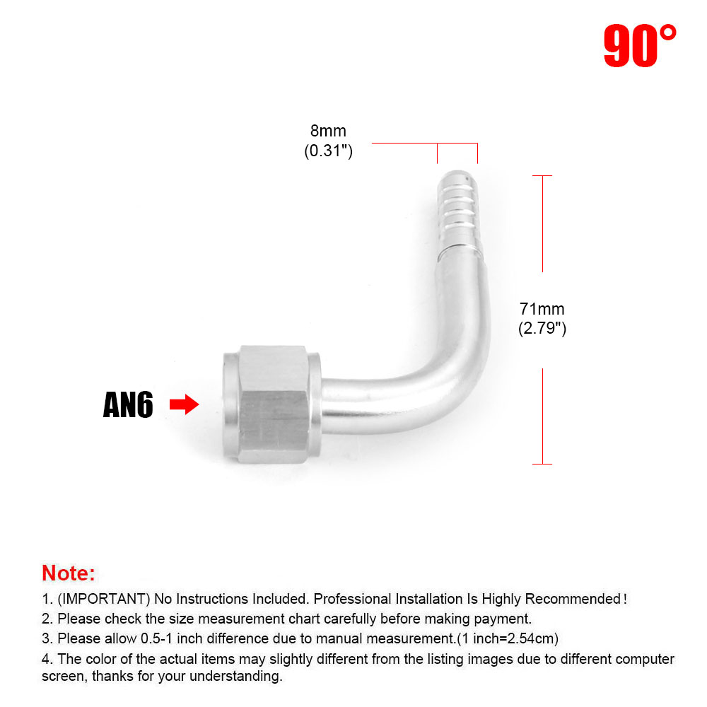 High Quality AN6 Crimp Fittings for Hydraulic Hose Pipe Fittings 0/45 ...