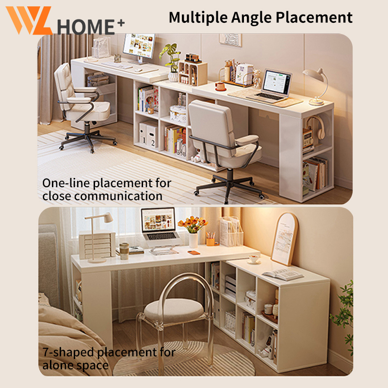 Study Table Meja Belajar DIY Study Desk with Storage Cabinet Home ...