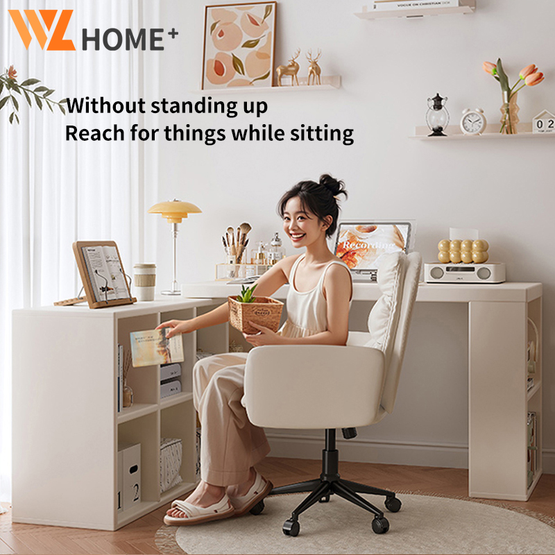 Study Table Meja Belajar DIY Study Desk with Storage Cabinet Home ...