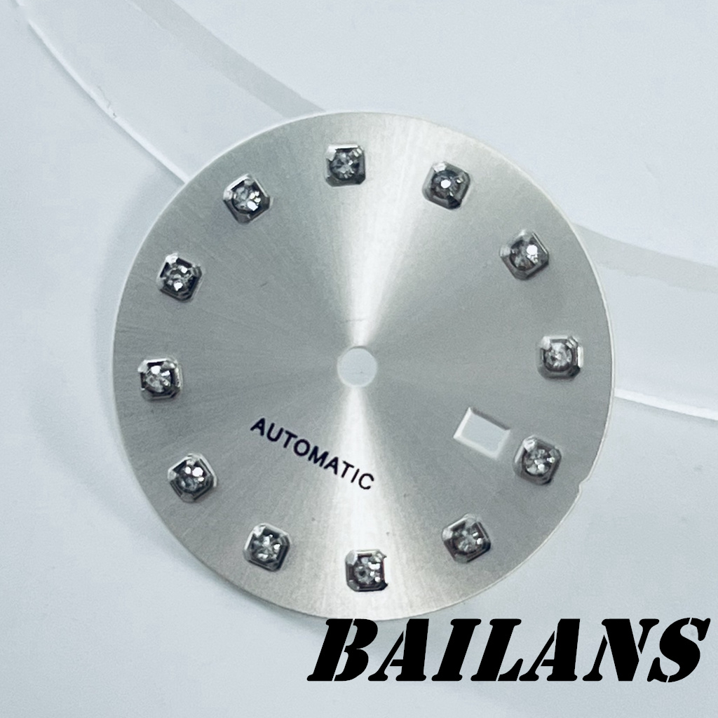 24.5mm Watch Dial Sunburst Diamond Index Watch Parts Single Calendar ...