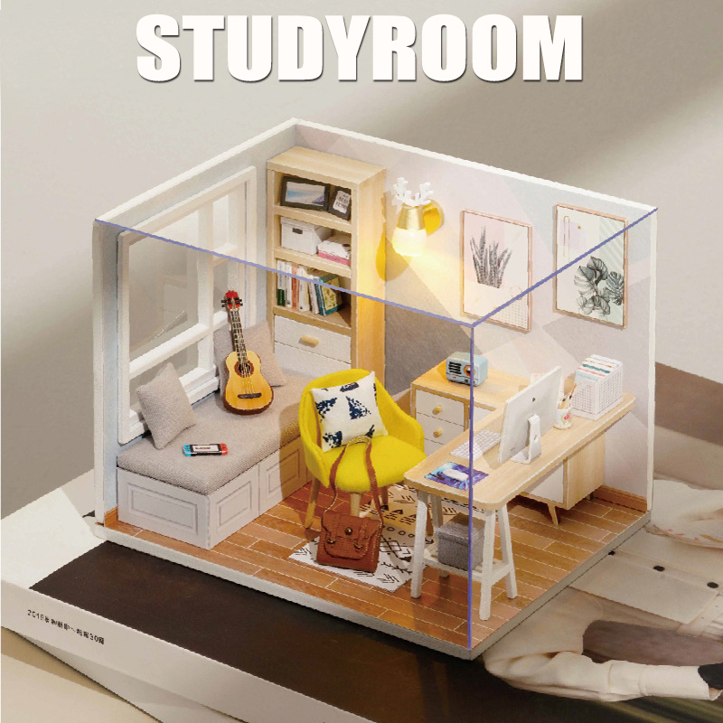 Wooden Miniature Doll House DIY Small House Kit Making Room Toys 3D ...