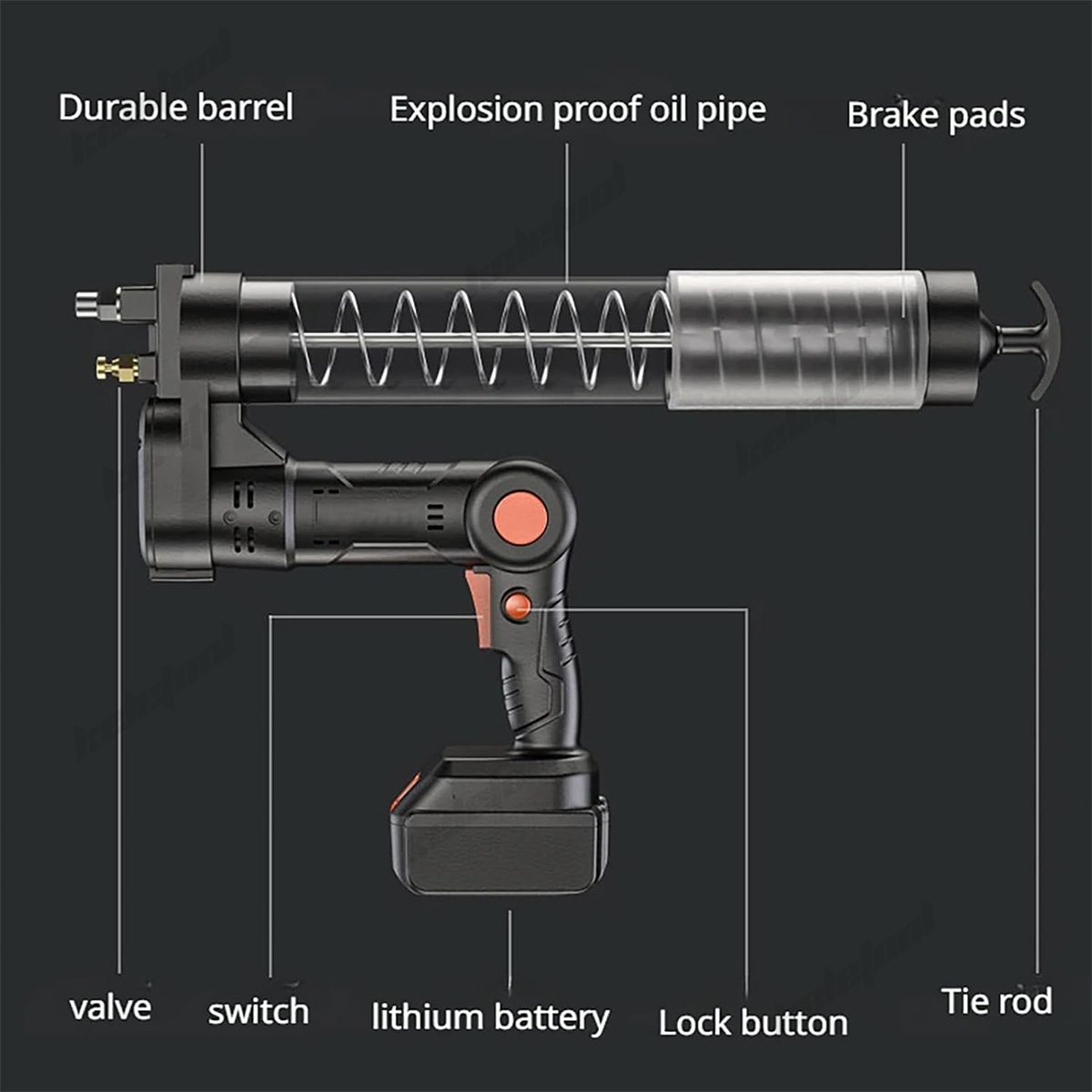 Cordless Grease Gun 2 Batteries High Pressure Pump Grease Gun Repair ...
