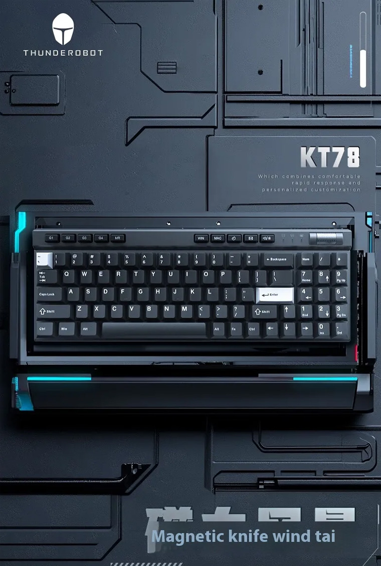 THUNDEROBOT KT78 gaming magnetic axis wired mechanical keyboard, 8K ...