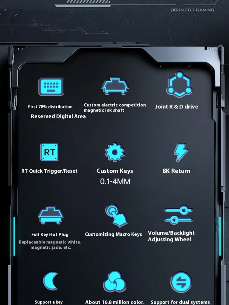 THUNDEROBOT KT78 gaming magnetic axis wired mechanical keyboard, 8K ...