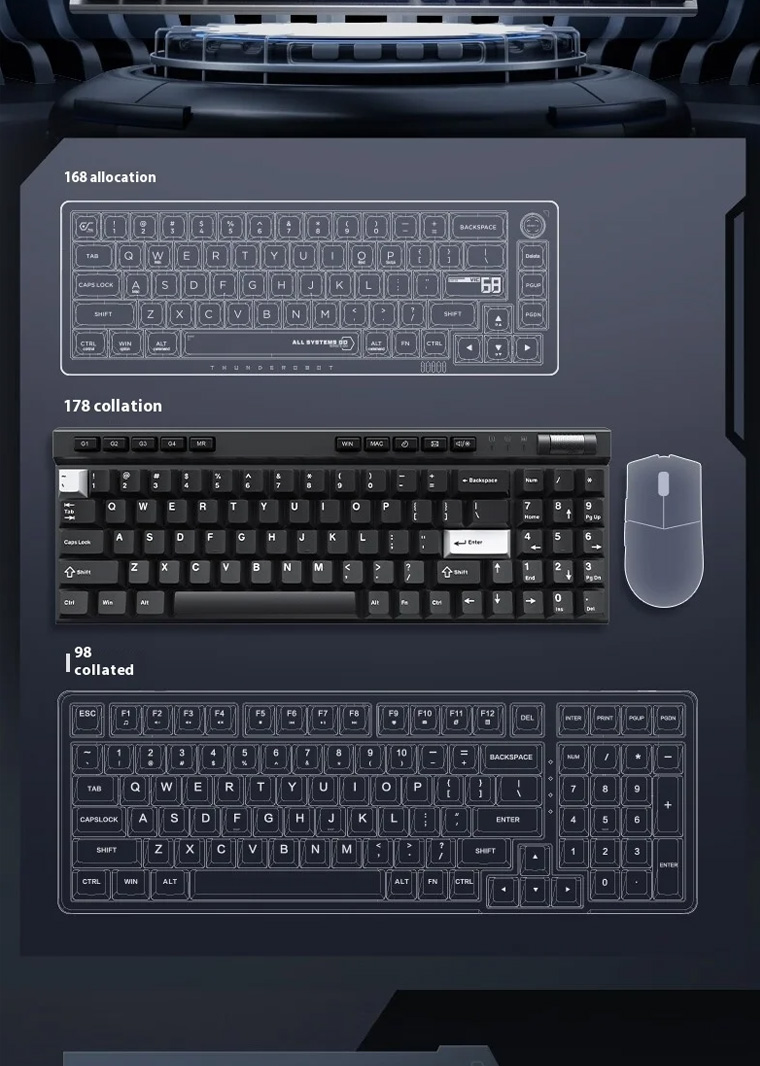 THUNDEROBOT KT78 gaming magnetic axis wired mechanical keyboard, 8K ...