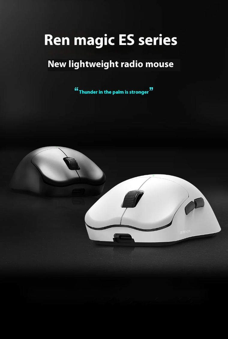 RAWM ES21 lightweight wireless gaming mouse, Nordic 52840, PAW3950, 8K return rate, skin like ...