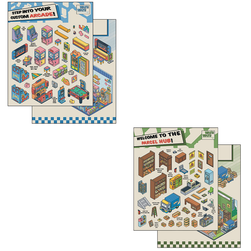 Idako 3D Sticker Miniature [100 in 1] Landscaping Sticker 3D Set Full ...