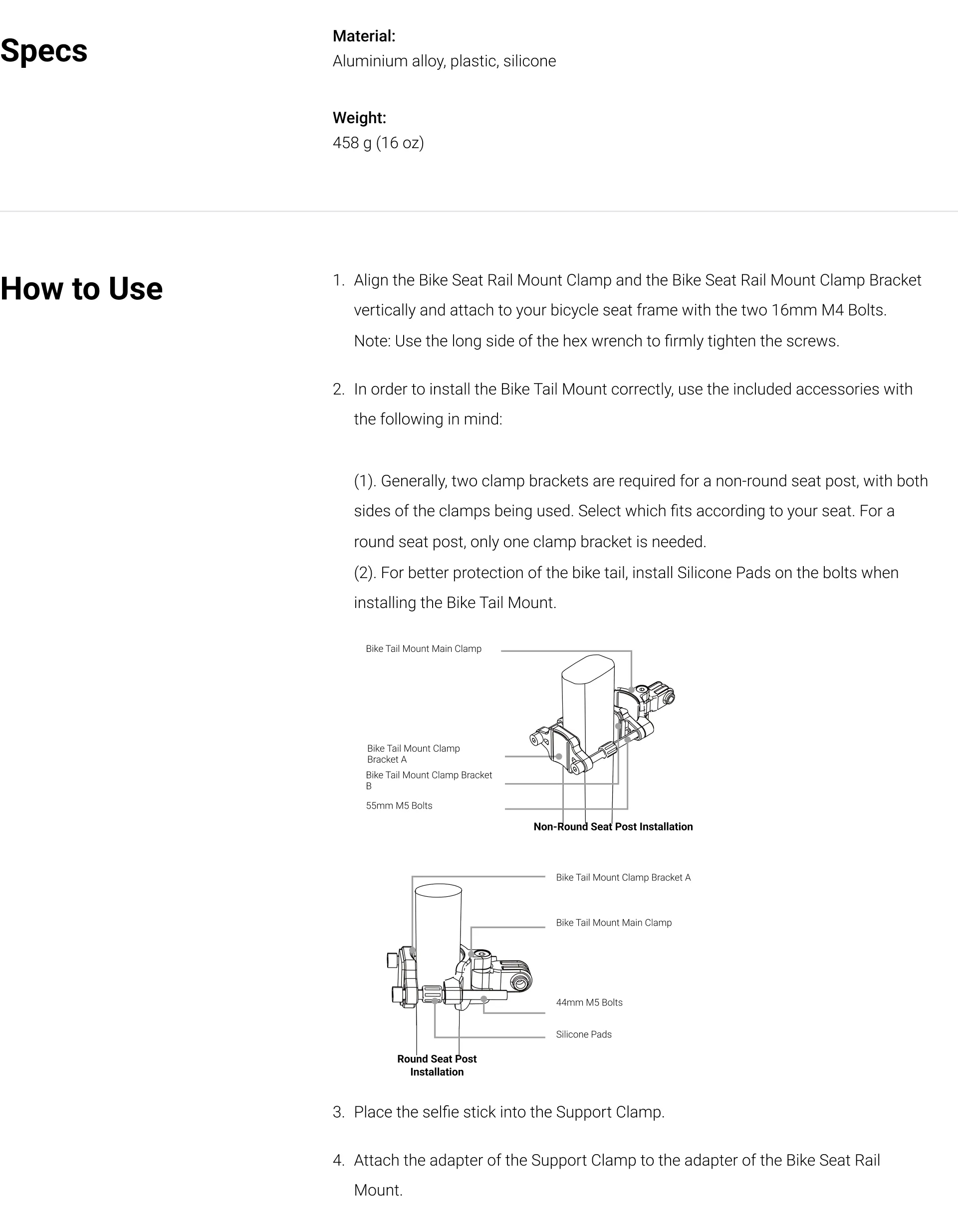Insta360 Bike Tail Mount Kit for Insta360 X5/Ace Pro 2/X4/GO 3S/Ace Pro/X3/GO 3/ONE X2 | Shopee ...