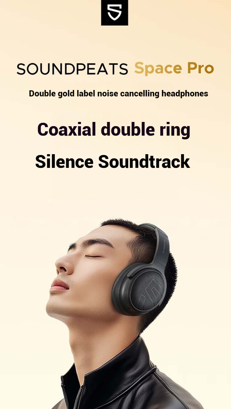 SoundPEATS Space Pro Dual Gold Label Headset noise-cancelling Bluetooth ...