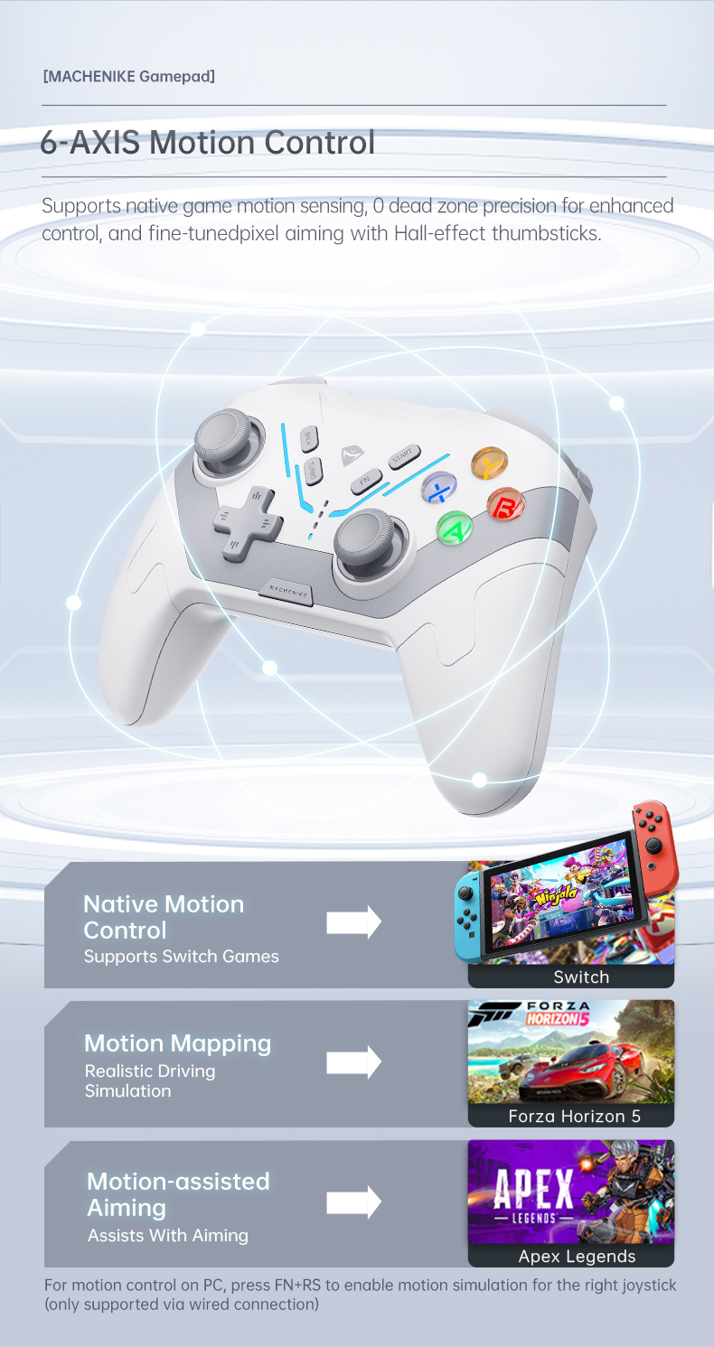 Machenike G5 Magnetic Sensing Controller Wired/2.4G Wireless Gamepad ...