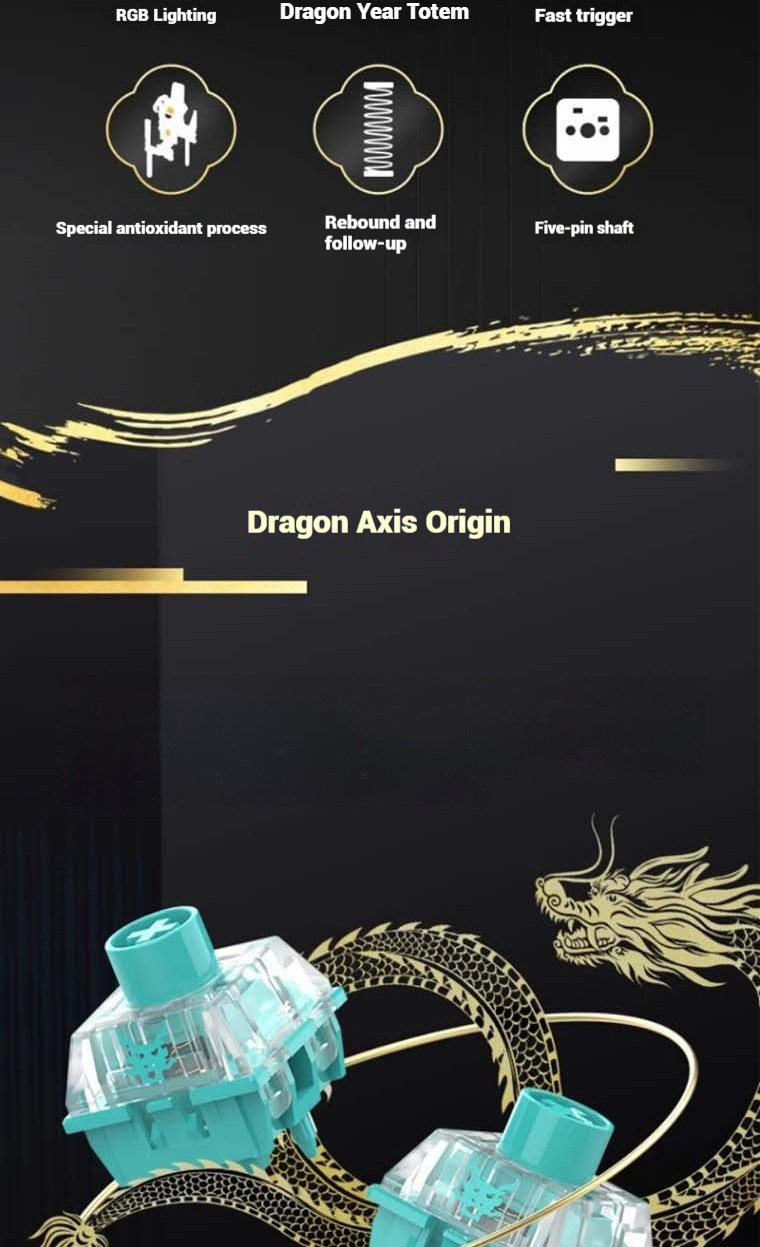 TTC blue dragon axis RGB Dragon Year Zodiac axis 1.08mm quick trigger custom mechanical keyboard ...