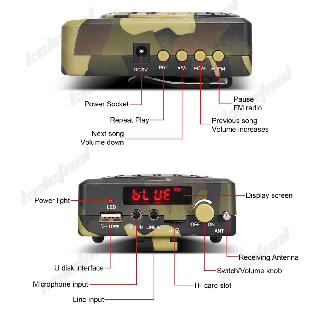 decoy speaker E76 MP3 player audio speaker bird caller bird trap radio ...