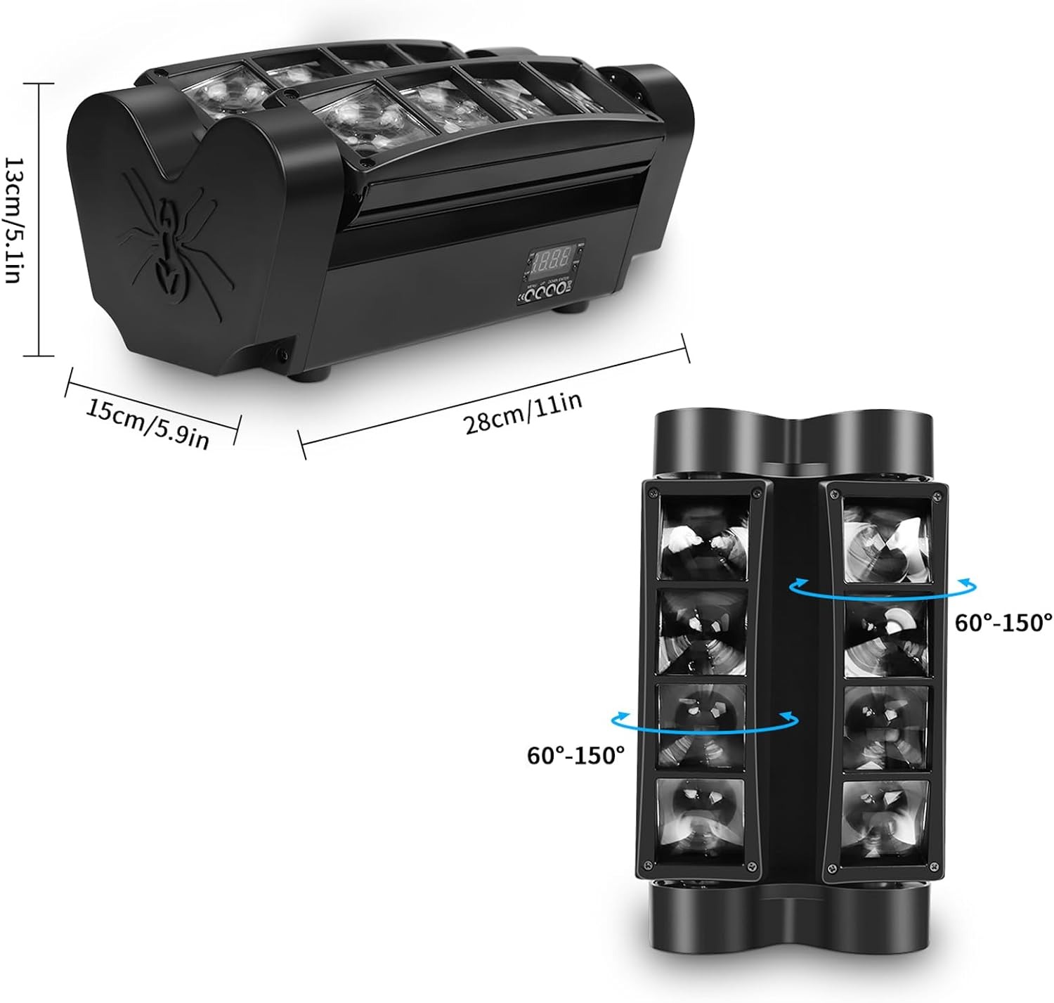 LED Spider Beam Moving Beam RGBW Spotlight Powerful Disco Light Voice ...