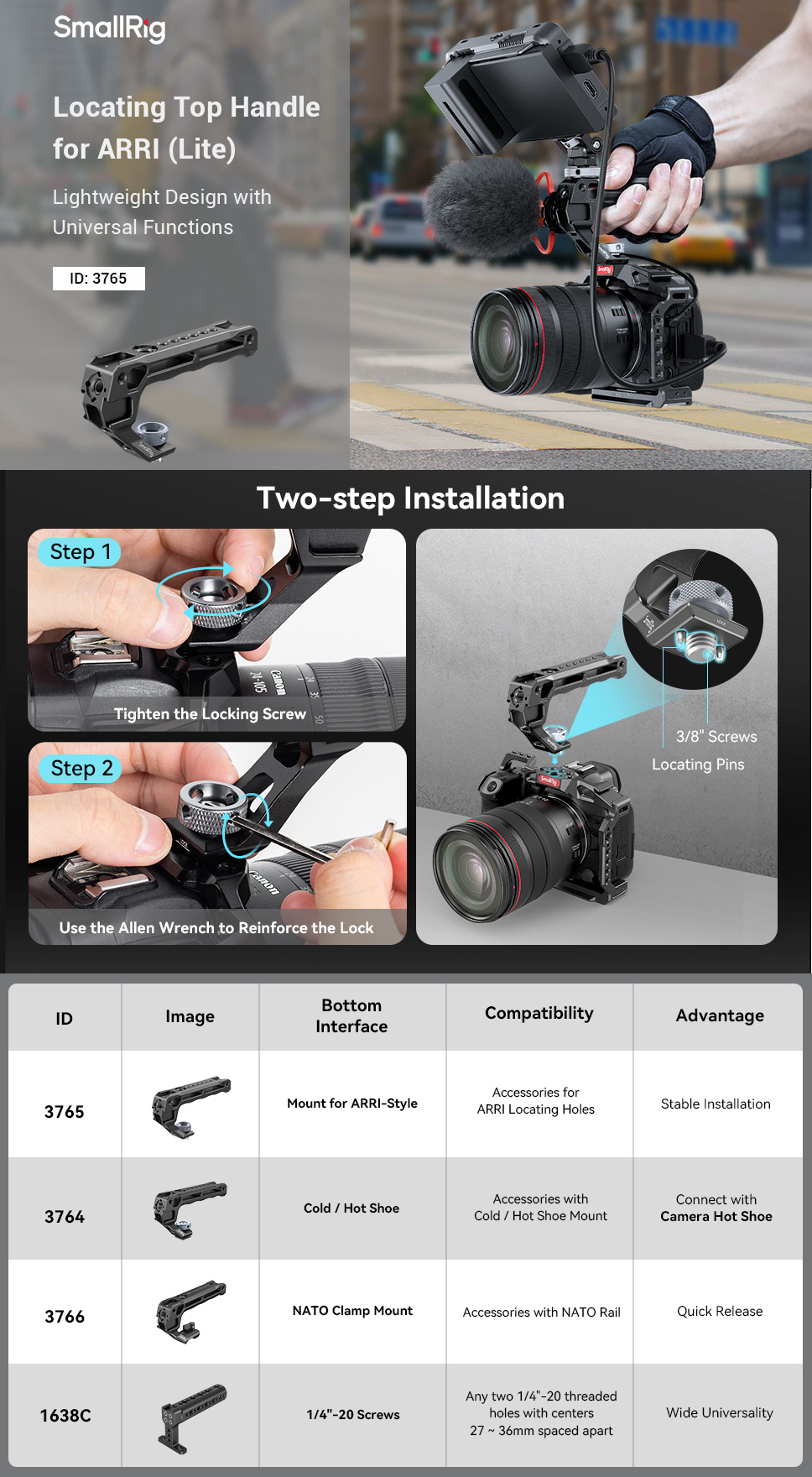 SmallRig Camera Top Handle with Quick Release Slider-4483 | Shopee Malaysia