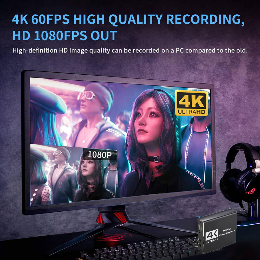 4K 60fps USB 3.0 Video Capture Card HDMI-compatible to USB Live ...