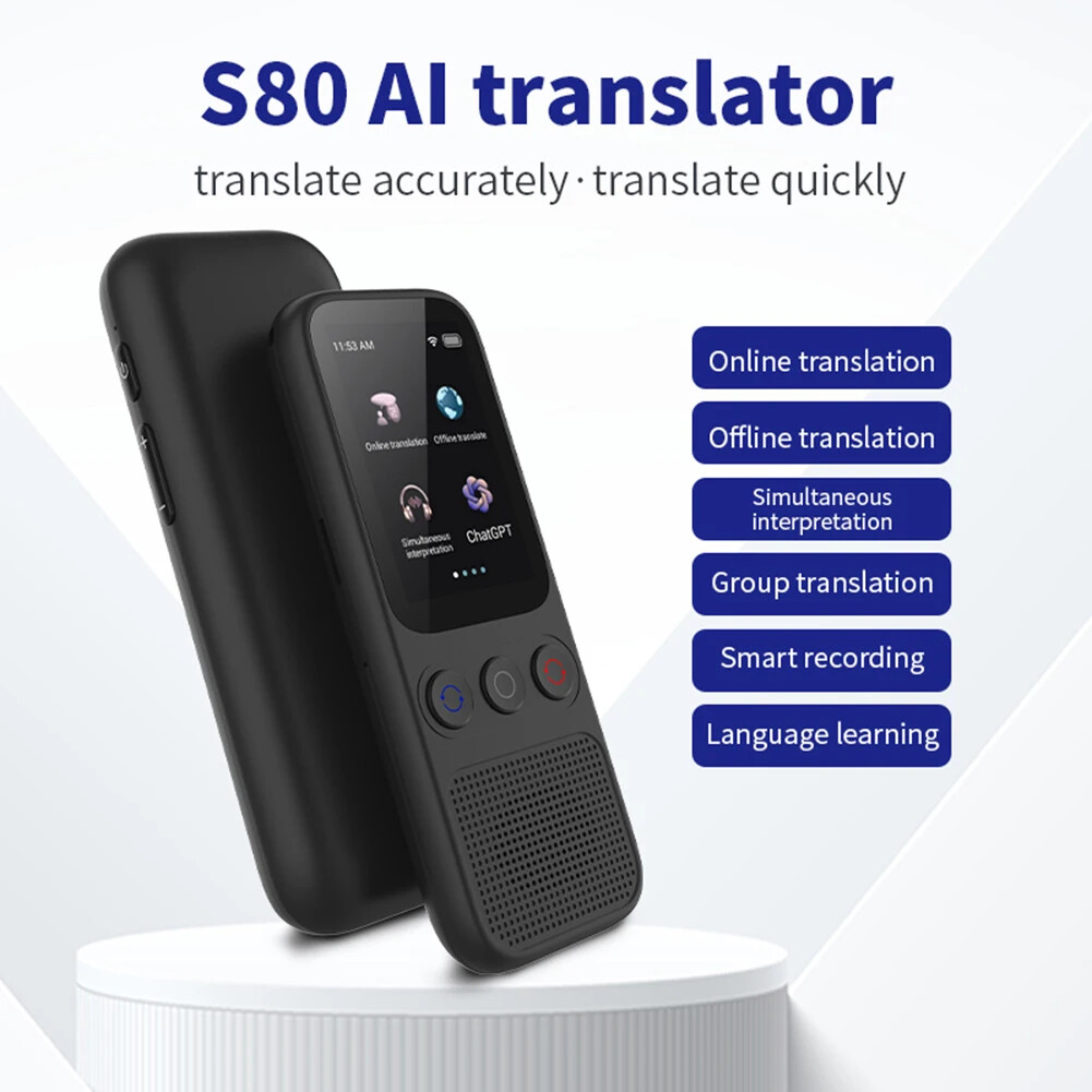 S80 PRO Portable Language Translator Device with 138 Languages Voice Translating 16 Offline ...