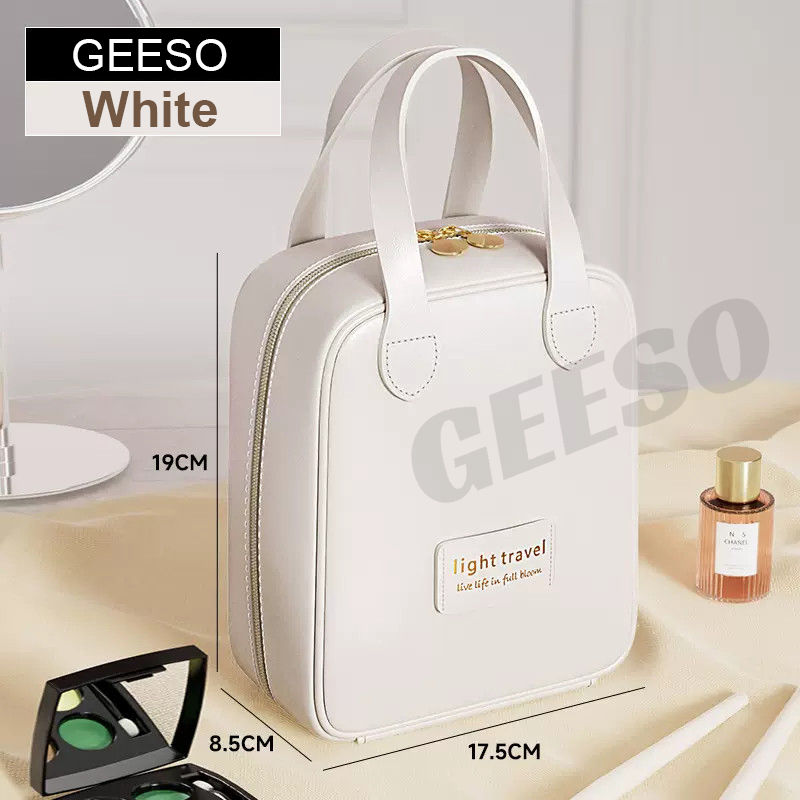 GEESO Travel Makeup Pouch Toiletry Organizer Zipper Cosmetic Multiple ...