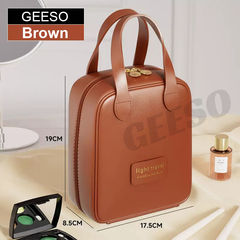 GEESO Travel Makeup Pouch Toiletry Organizer Zipper Cosmetic Multiple ...