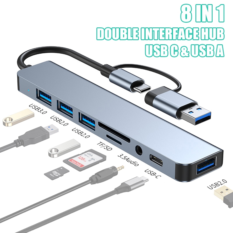 【MY Ready Stock】8 in 1 HUB USB Type-C Converter OTG Adapter Multi ...