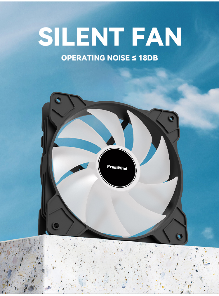 12cm Chassis Fan Desktop Computer Host Ultra-Silent Cooling Matte White ...