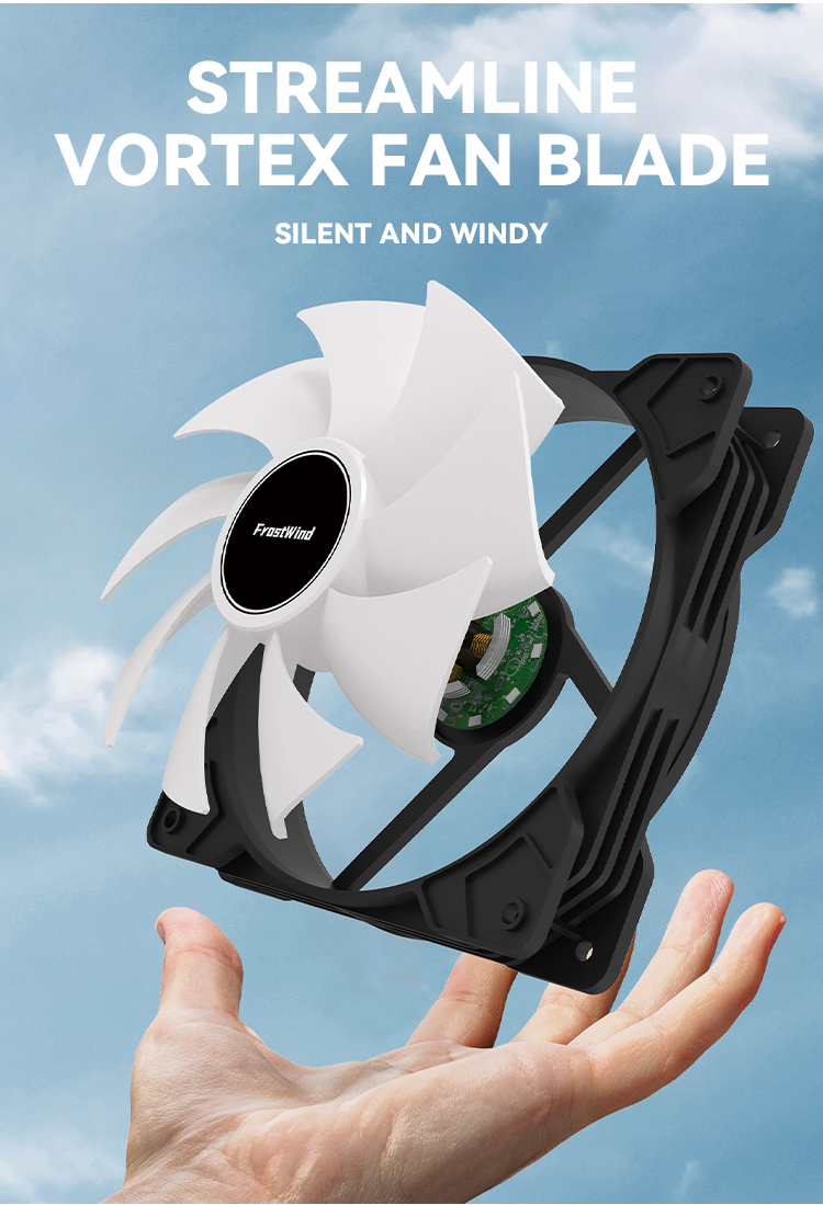 12cm Chassis Fan Desktop Computer Host Ultra-Silent Cooling Matte White ...