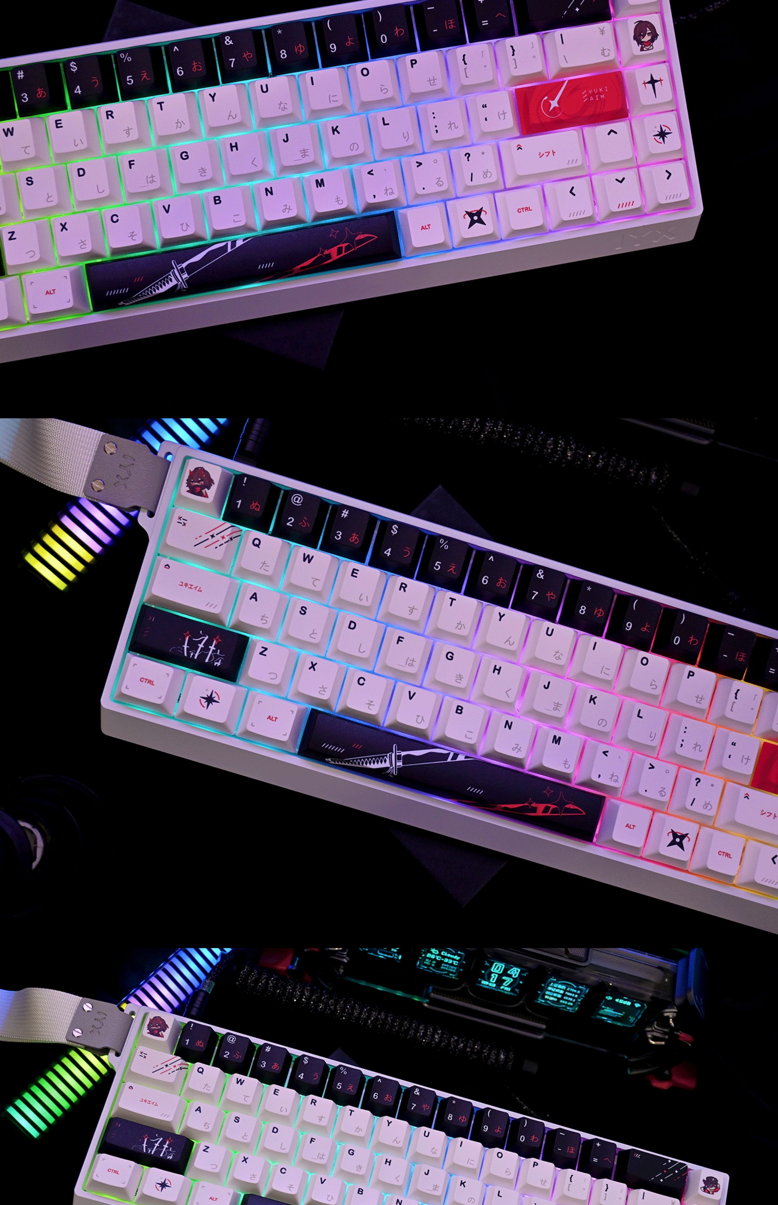 WOMIER 132 Keys Yuki Aim Comic Dye Sublimation PBT Keycaps Set for Gateron MX Gamer Mechanical ...