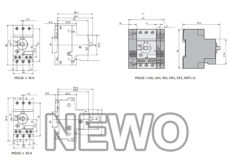 Original ABB MS116 series Motor Protection Circuit HKF1-11 HK1-11 HKF1 ...