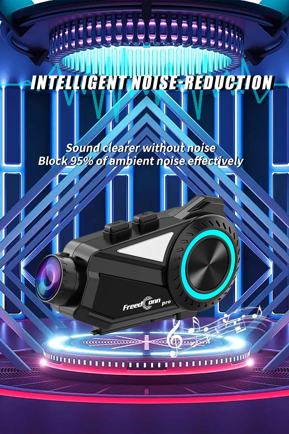 Freedconn R3 Pro Group Helmet Bluetooth Headset Intercom DVR Dash Cam ...