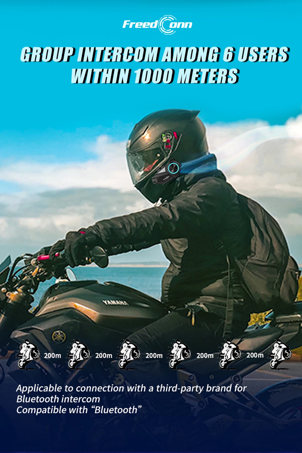 Freedconn R3 Pro Group Helmet Bluetooth Headset Intercom DVR Dash Cam ...
