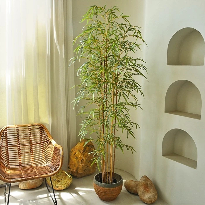 Ready stock」 Artificial Bamboo Tree with a Stunning Planter. Standing ...