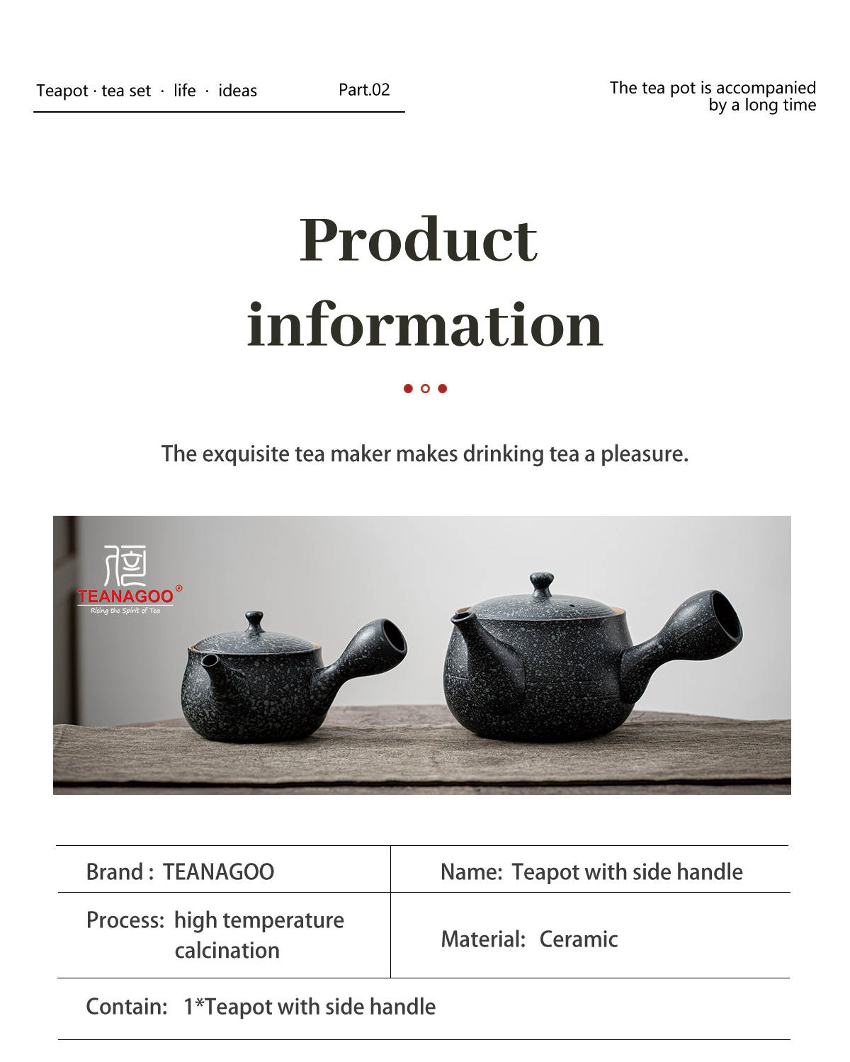 TEANAGOO Japanese Ceramic Teapot with Infuser,Teapot Ceramic Single Pot ...